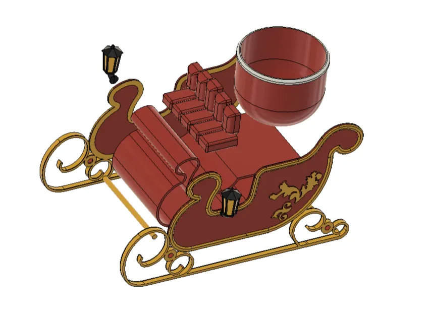 Santa Claus Sleigh Candy Holder by Savy Maker MakerWorld: Download Free ...