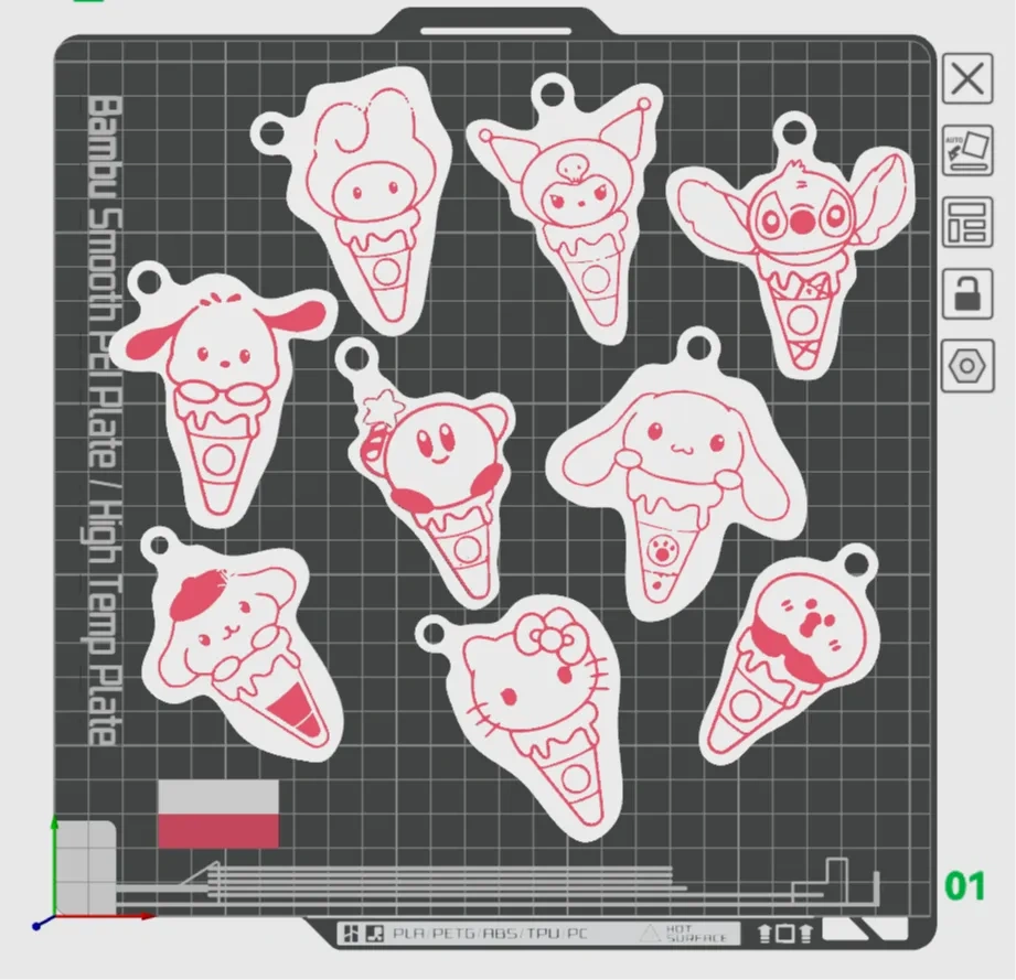 Adorable 9 Keychains by 毒蛇帮虎叔 MakerWorld: Download Free 3D Models