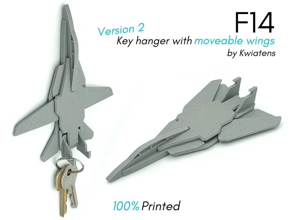 F14 Tomcat Keychain Fidget with Articulated Wings by Kwiatens ...