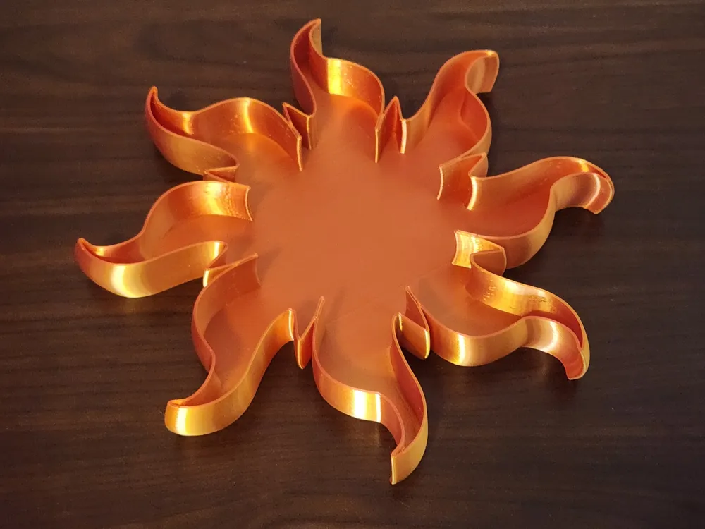 Flaming Sun Tray/Dish- Scalable by OminousFyxen3D - MakerWorld