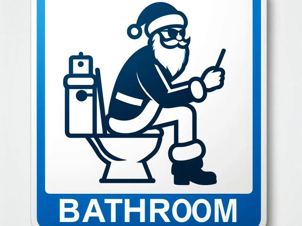 Funny Santa Bathroom Sign – Santa’s Pit Stop by Bulbo - MakerWorld