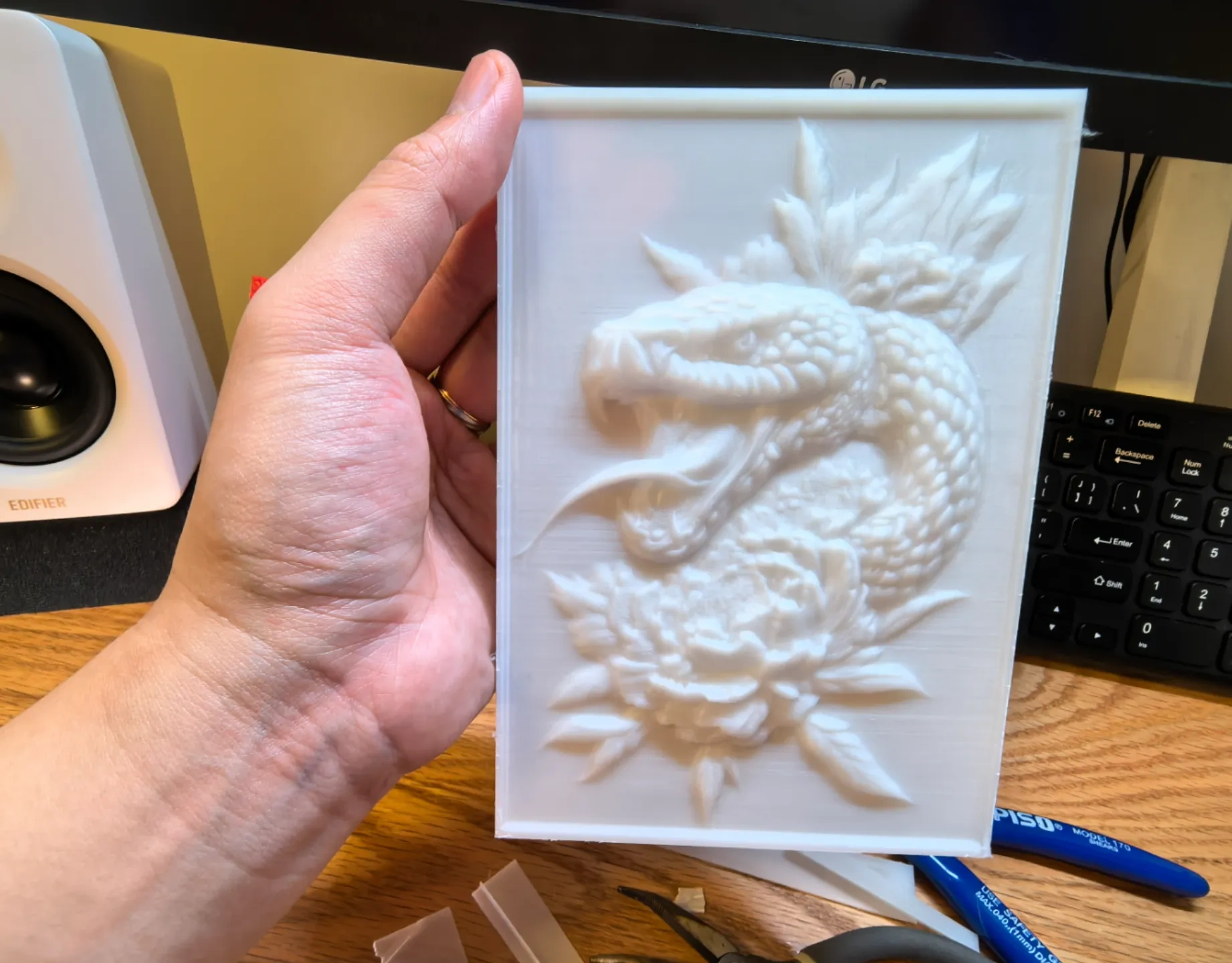 Flower and Snake - Relief Painting - Bas-relief by THISMOOOMENT ...