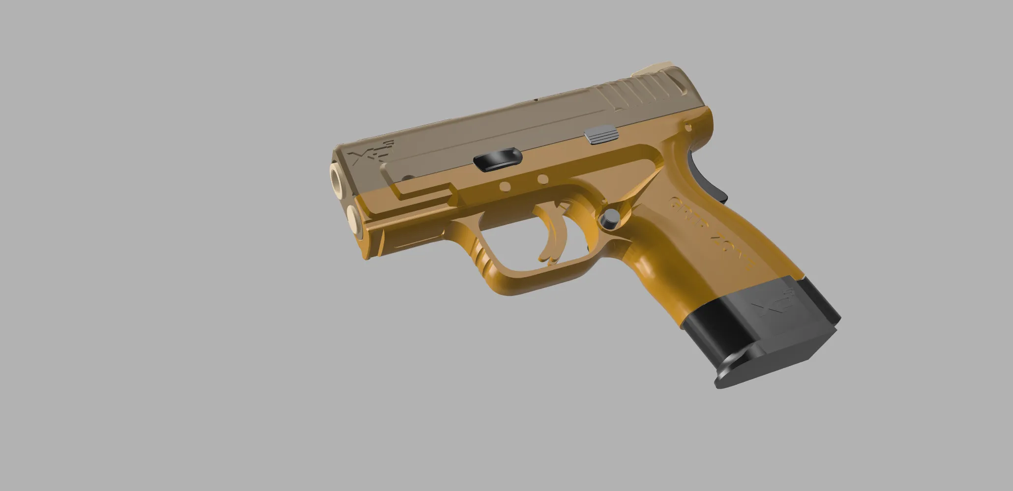 Springfield XD-s Pistol toy gun model - Free 3D Print Model - MakerWorld