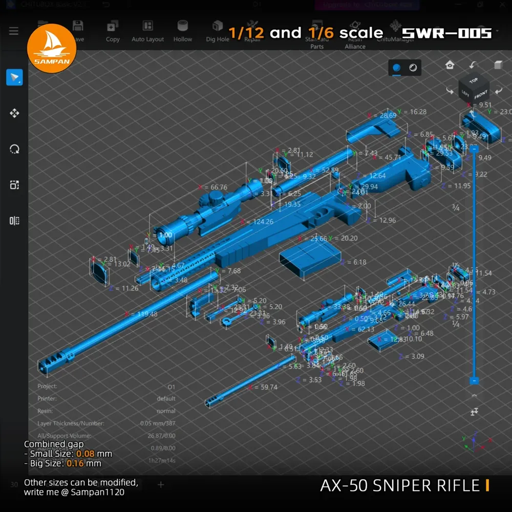 AX-50 Sniper Rifle 1/6 Scale by sampan1120 - MakerWorld