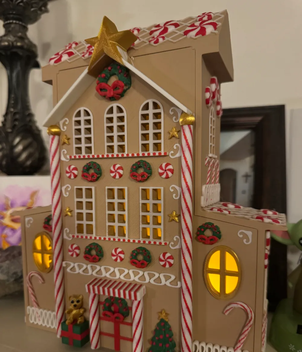 Tea Light Gingerbread House by Chiro3ddesgins - MakerWorld