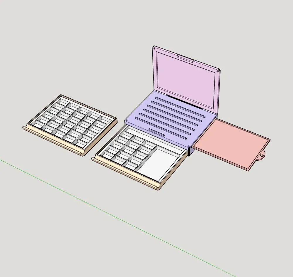 32-sheet Watercolor Painting Box with Full Pigment Grids by user ...