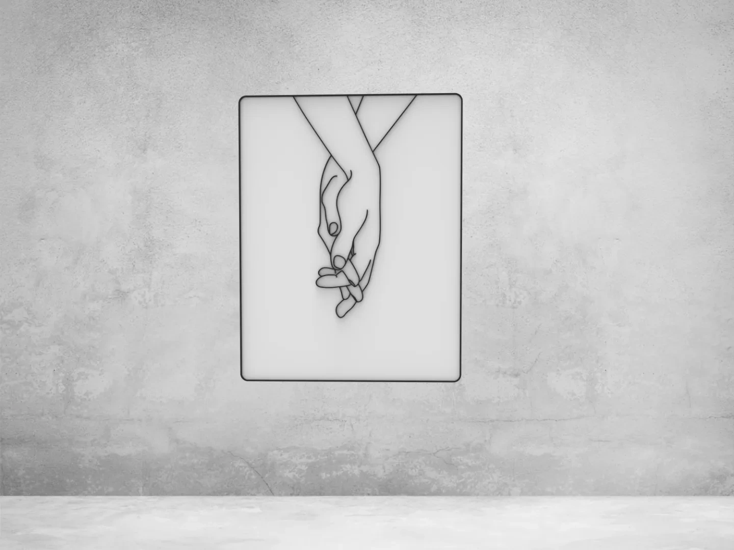 Hand in Hand Art Mural by AO0o - MakerWorld