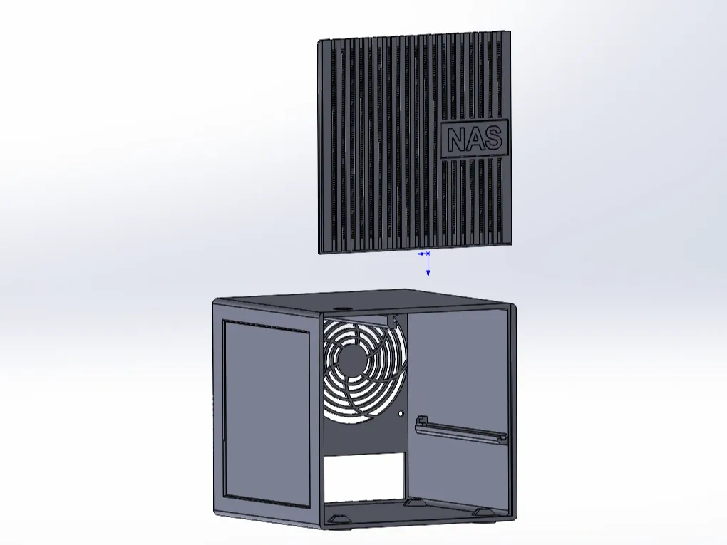 3D Printed Four-Bay NAS Case with 17*19 Motherboard by user_1283670669 ...