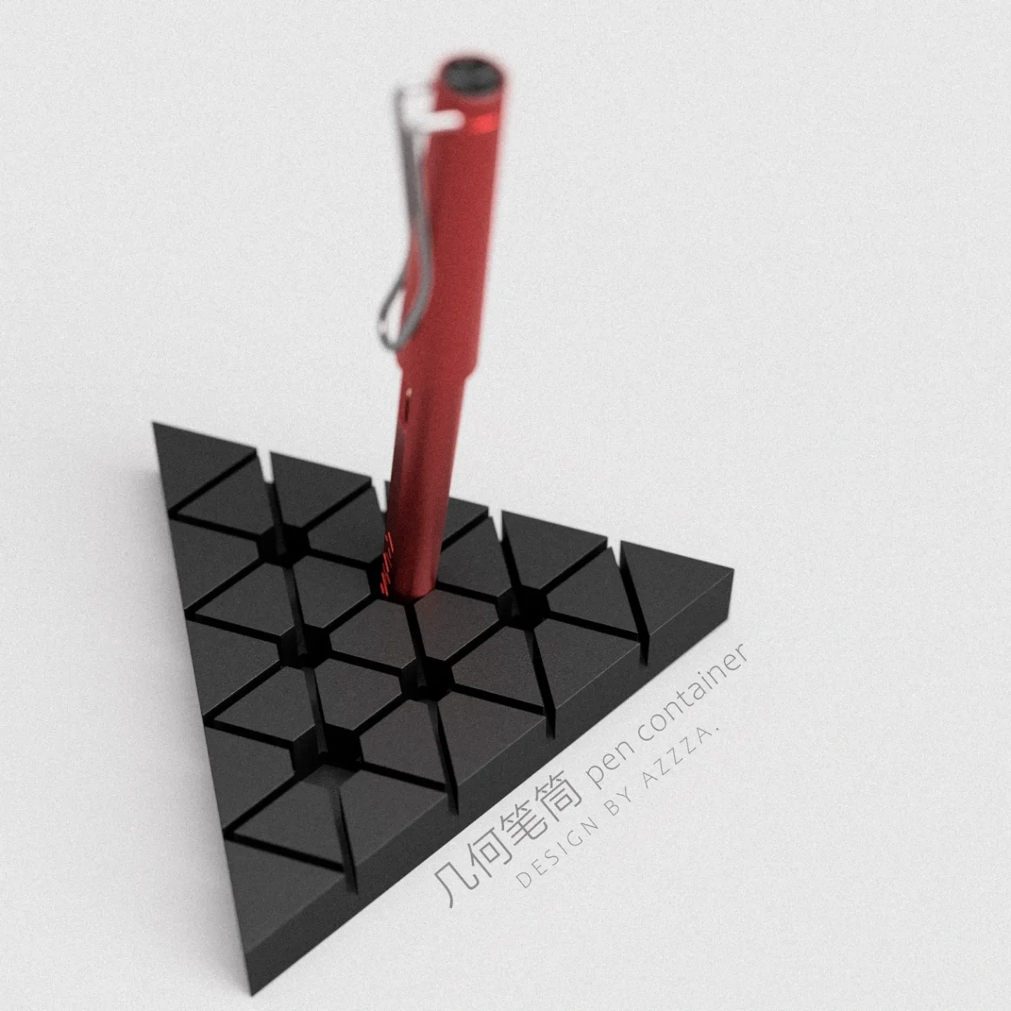 Geometric pen holder, designed with golden ratio proportions. A ...