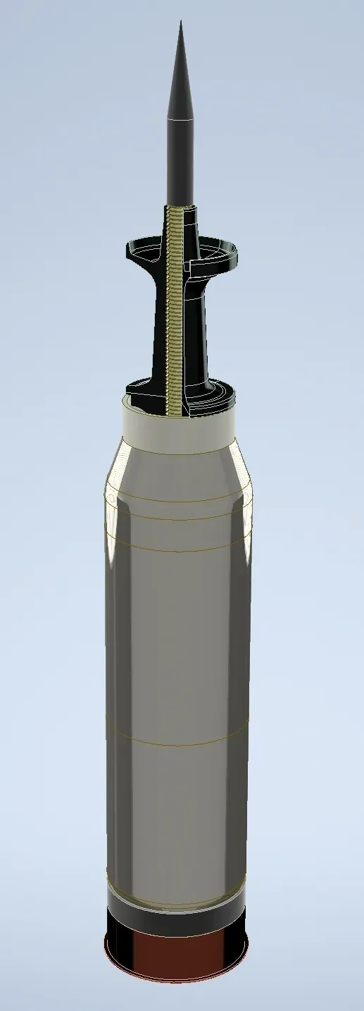 120mmM829 Armor-Piercing Fin-Stabilized Discarding Sabot (APFSDS) model ...