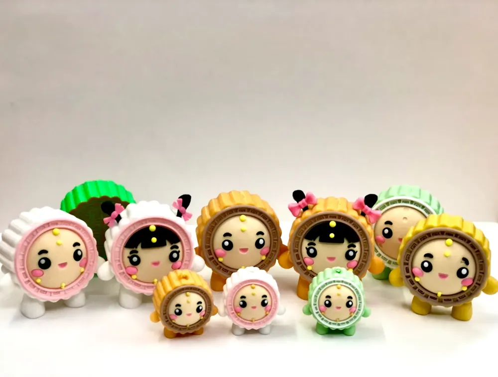 Adorable Cartoon Mooncake Girl Mooncake Family Cute Mooncake Gift Box ...