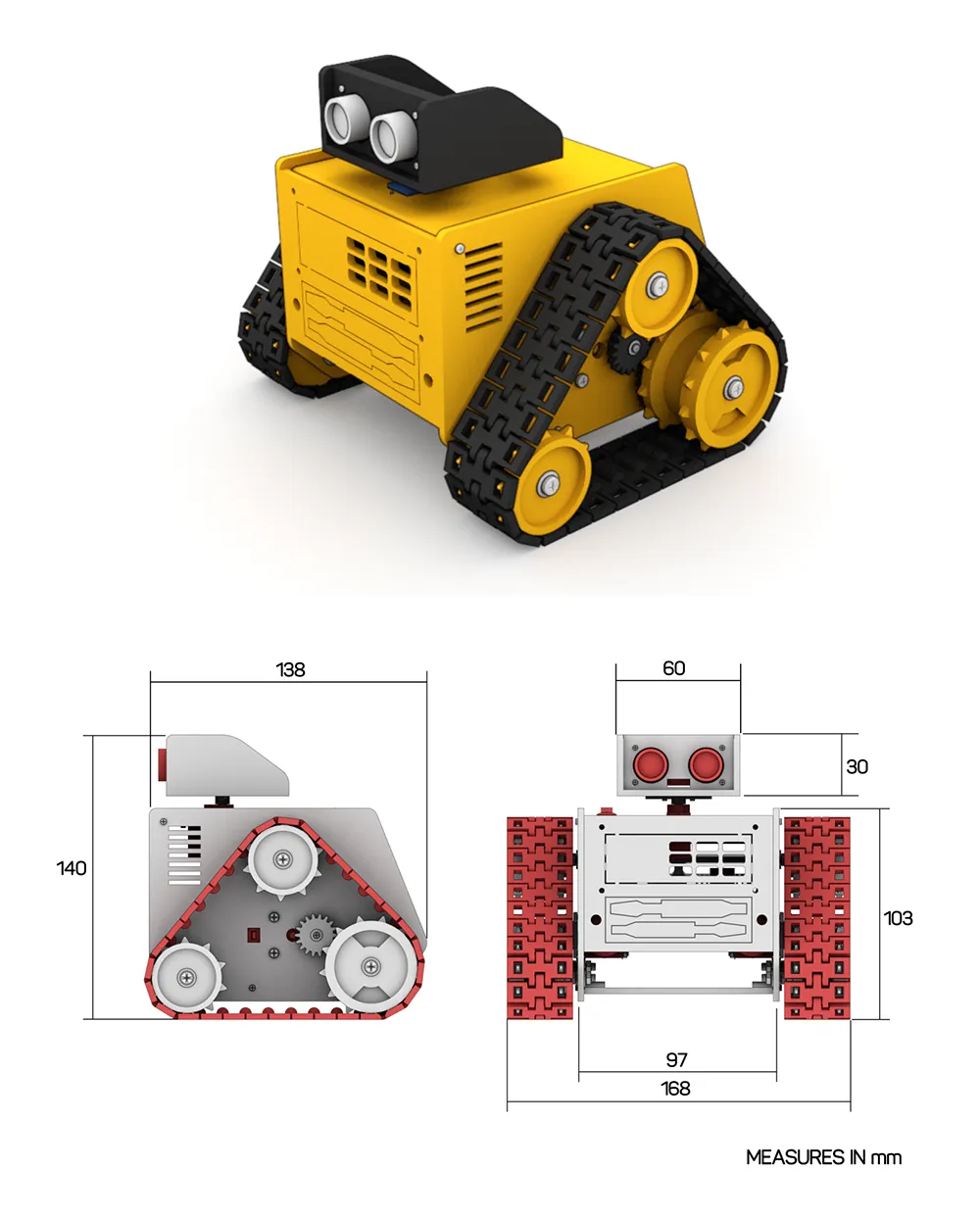 Tracked Robot BINO3D -Toy or robotic kit version by MauricioDUARTE ...