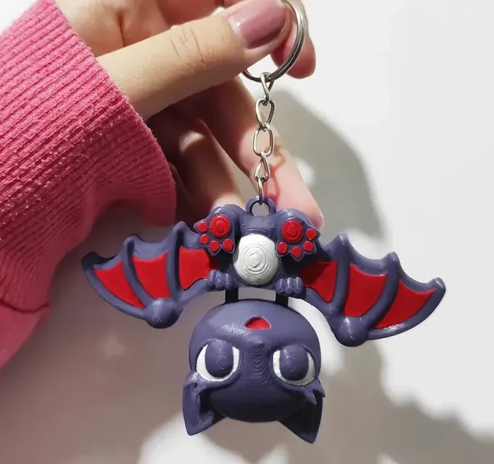 Adorable Bat Articulated Keychain, Movable [Phone Direct Printing ...