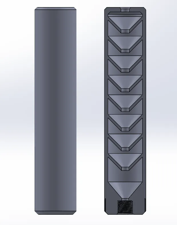 Simple Airgun Moderator .177 - .22 (1/2"-20 UNF) - Free 3D Print Model ...
