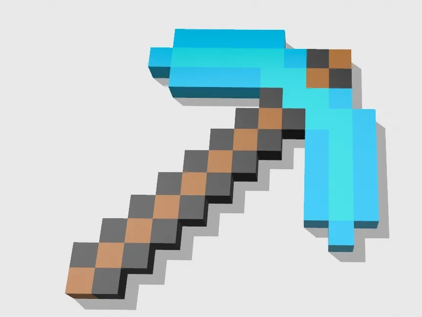 Minecraft Diamond Pickaxe by 熬夜人 - MakerWorld