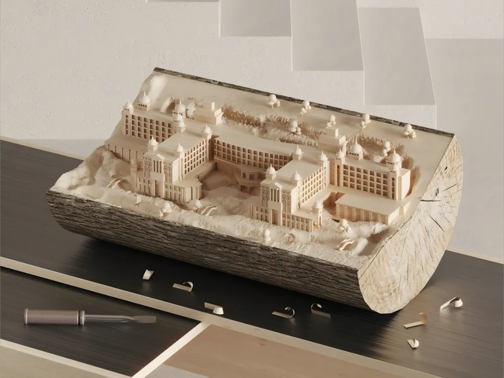Modern Wooden Carved Castle by WYL-制造 MakerWorld: Download Free 3D Models
