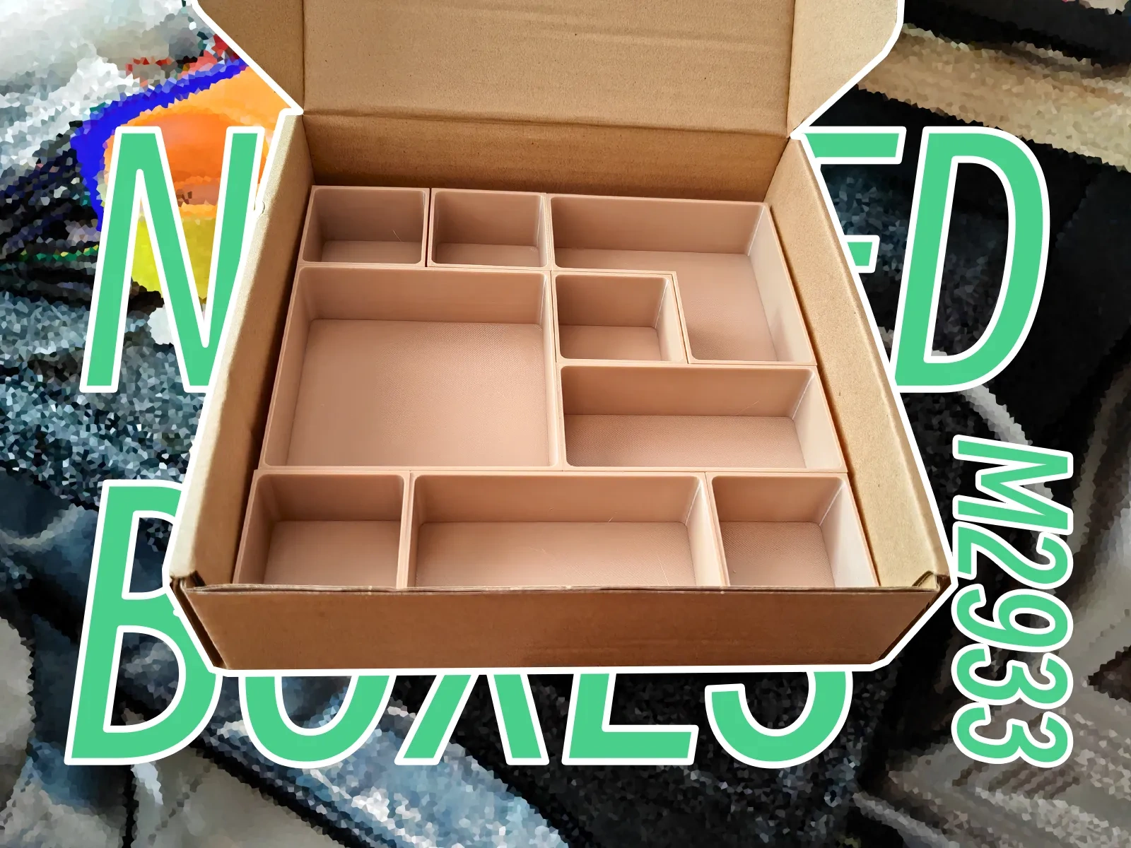 A small storage box designed to fit 99% of hinged filament boxes ...