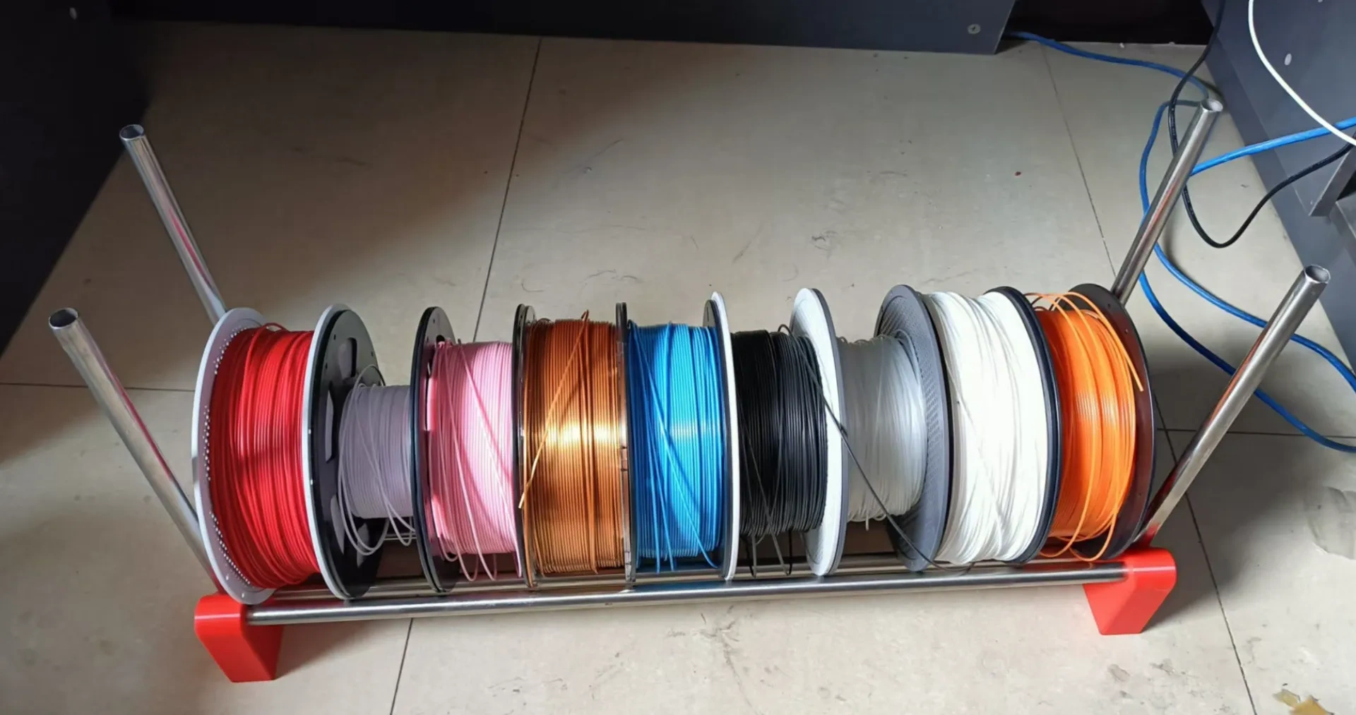Upcycled Wardrobe Steel Pipe Filament Spool Rack by user_2613862037 ...