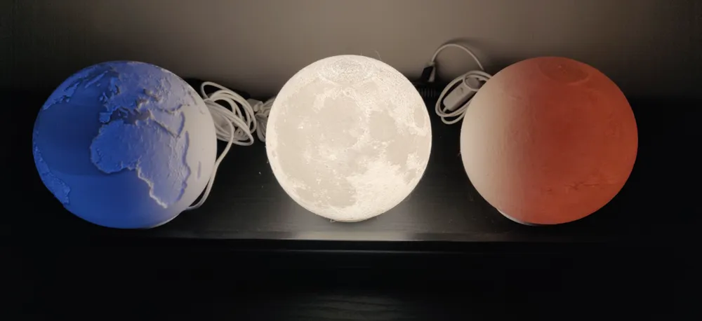 Globe Lithophane Lamps (Earth) by Pla Dreams - MakerWorld