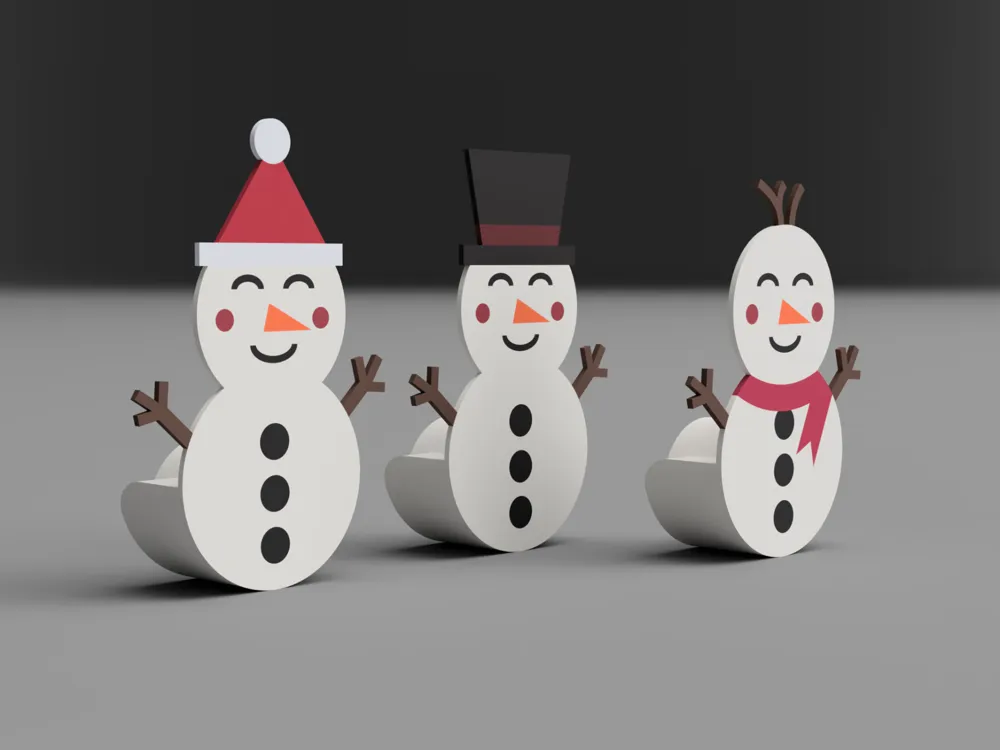 Rocking Snowmen - Free 3D Print Model - MakerWorld