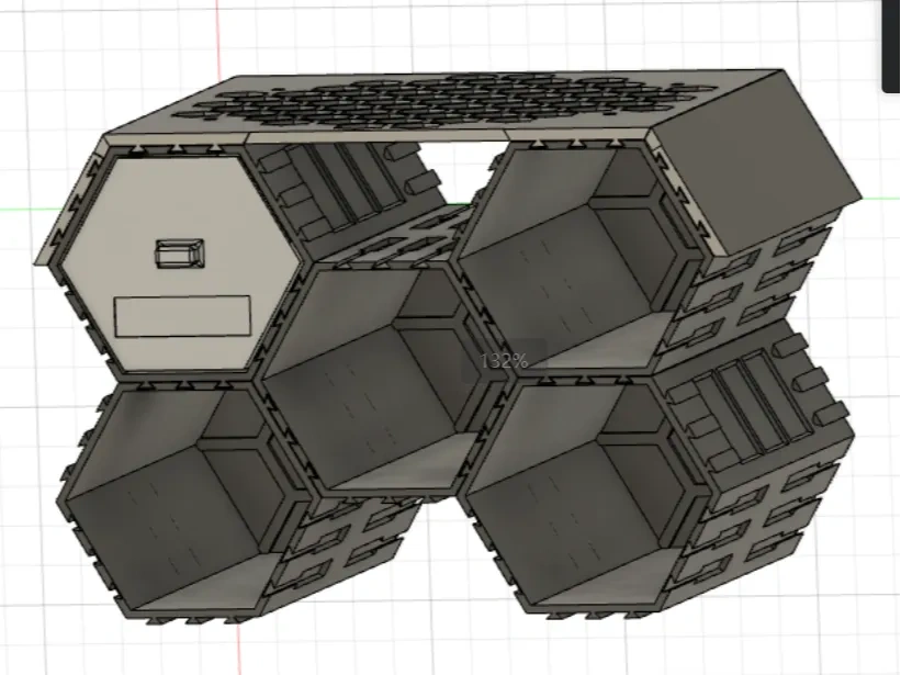 Hexagonal modular drawers to manage almost-empty filaments by user ...