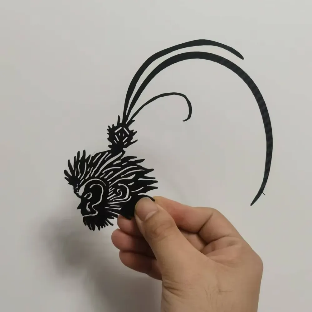 Shadow puppet style Black Myth Wukong monkey head by 爱玩的黄老师 MakerWorld ...