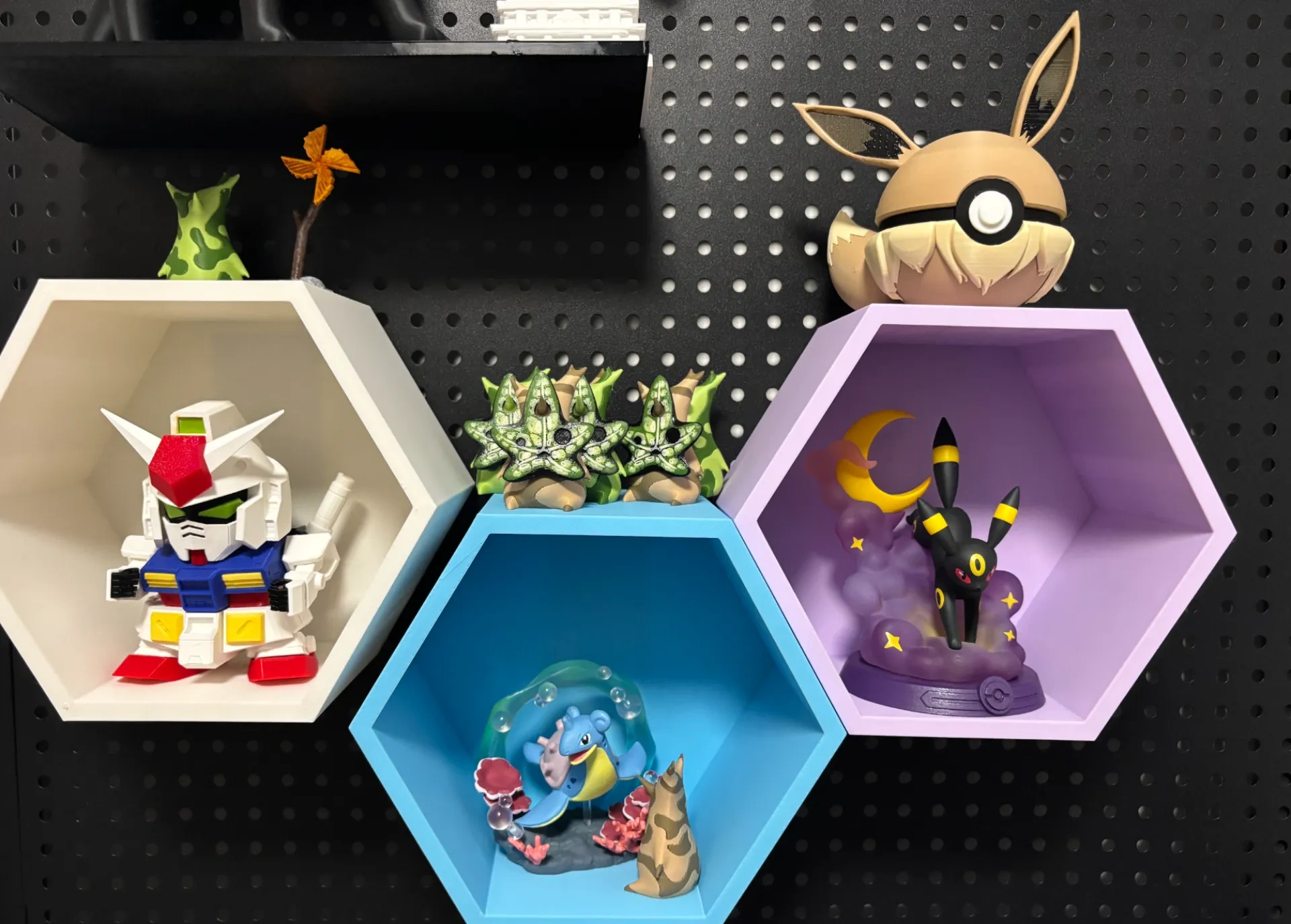Pegboard Figurine Display Stand Pokémon Display Stand by yao - MakerWorld