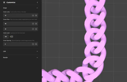 Cuban ChainMaker - Parametric chain generator by Koolm MakerWorld ...