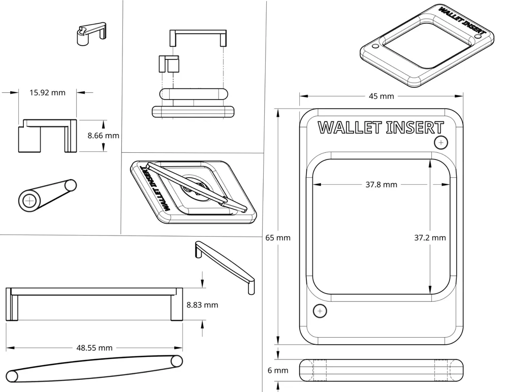 Tile tracker wallet insert - small by watsn - MakerWorld