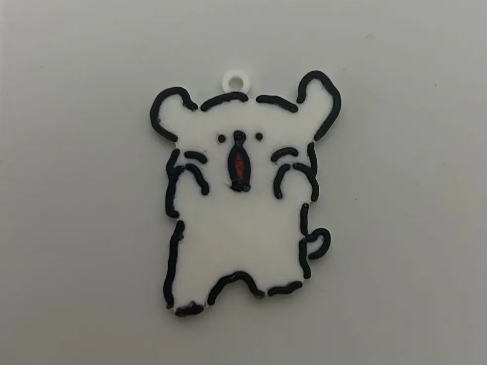 Line Art Puppy Keychain (Maltese Dog) by user_3518280171 - MakerWorld