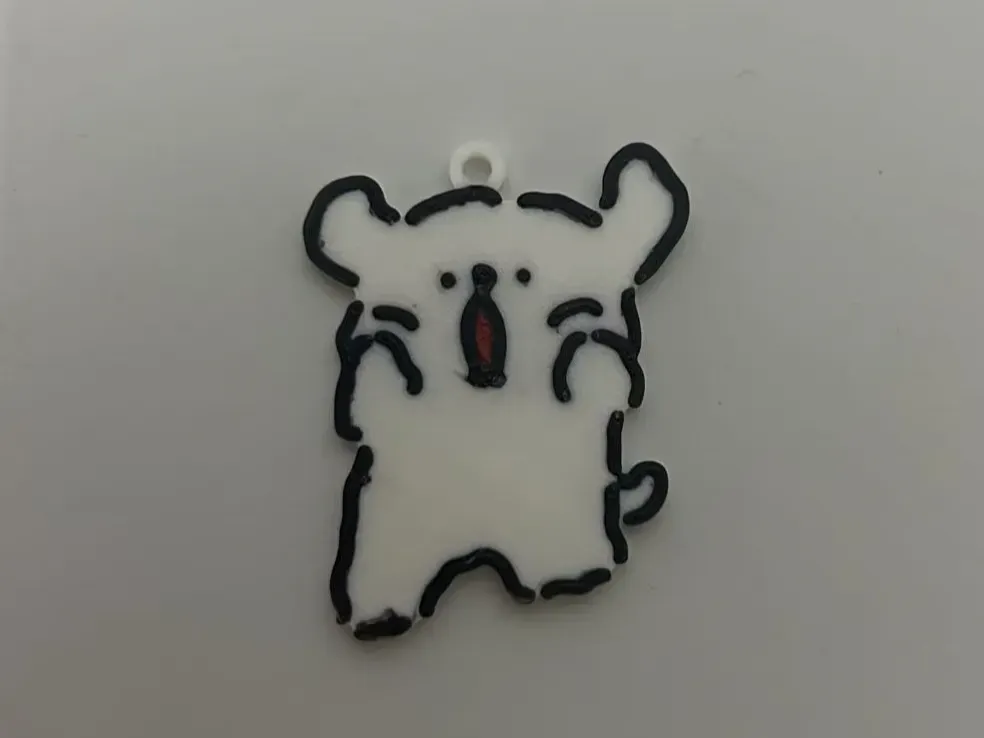 Line Art Puppy Keychain (Maltese Dog) - Free 3D Print Model - MakerWorld