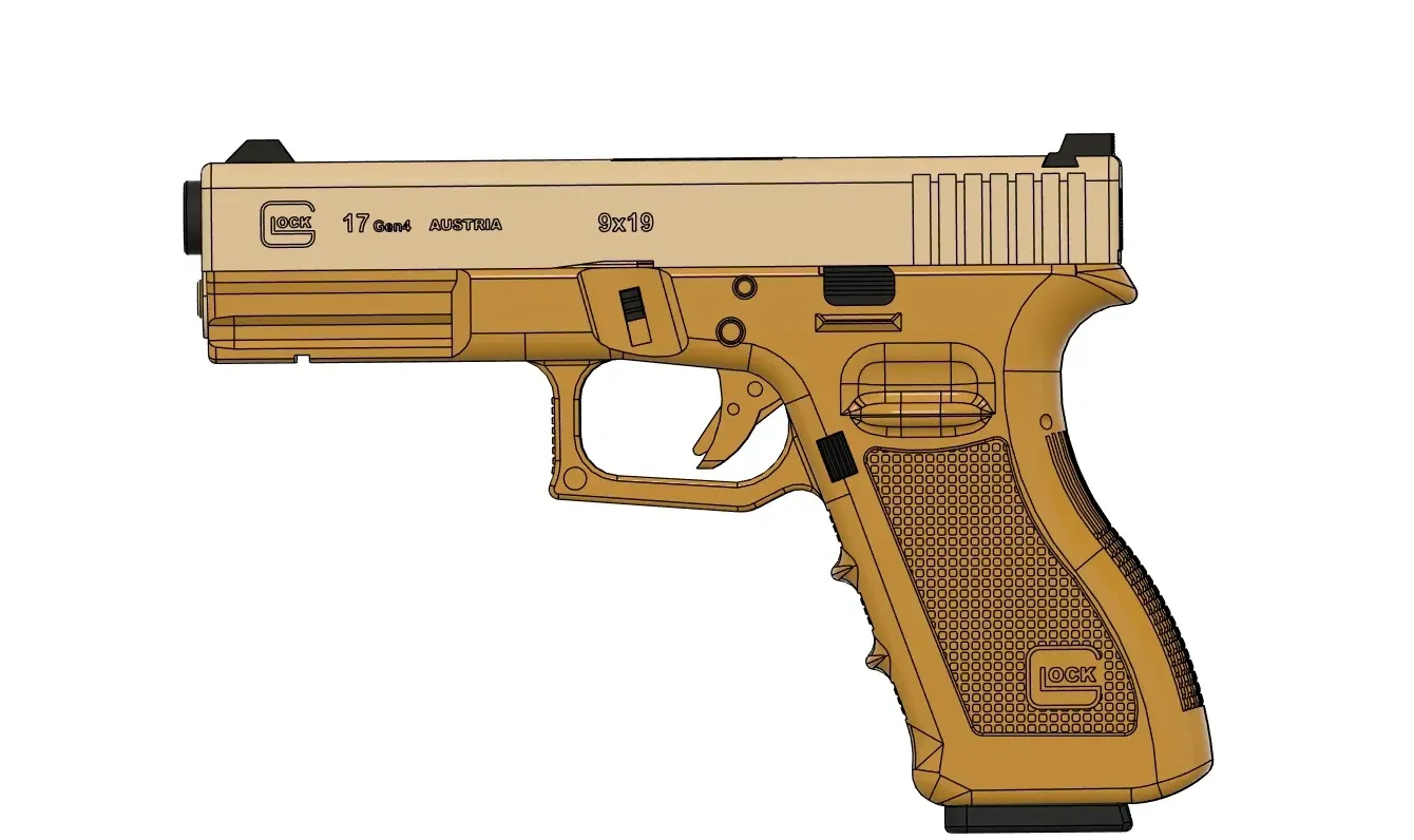 Glock 17 Gen4 Pistol Toy Model (.stp Source File Included) - Free 3D ...