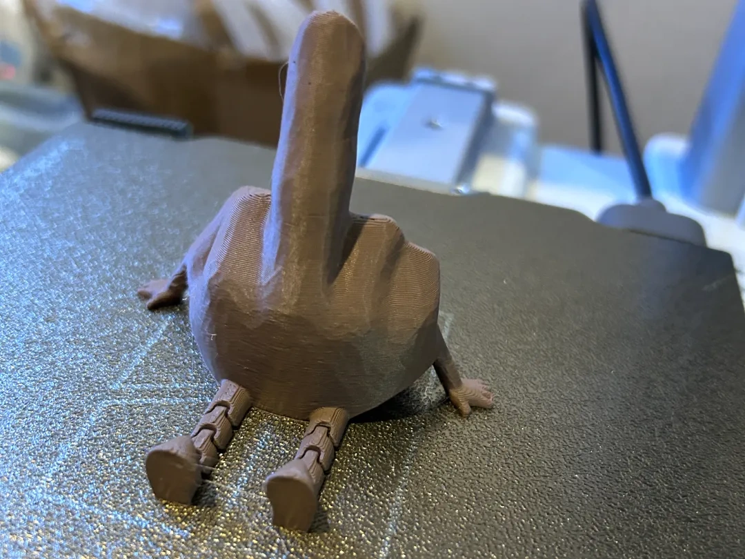 Office prank figurine—articulated middle finger—Print-in-place, no ...