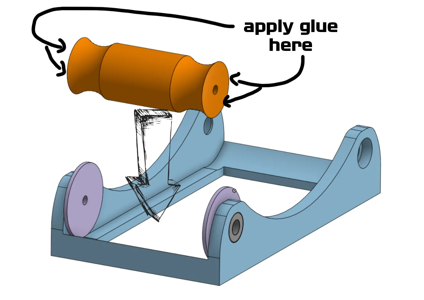 Filament roller - self aligning - with bearings - Free 3D Print Model ...