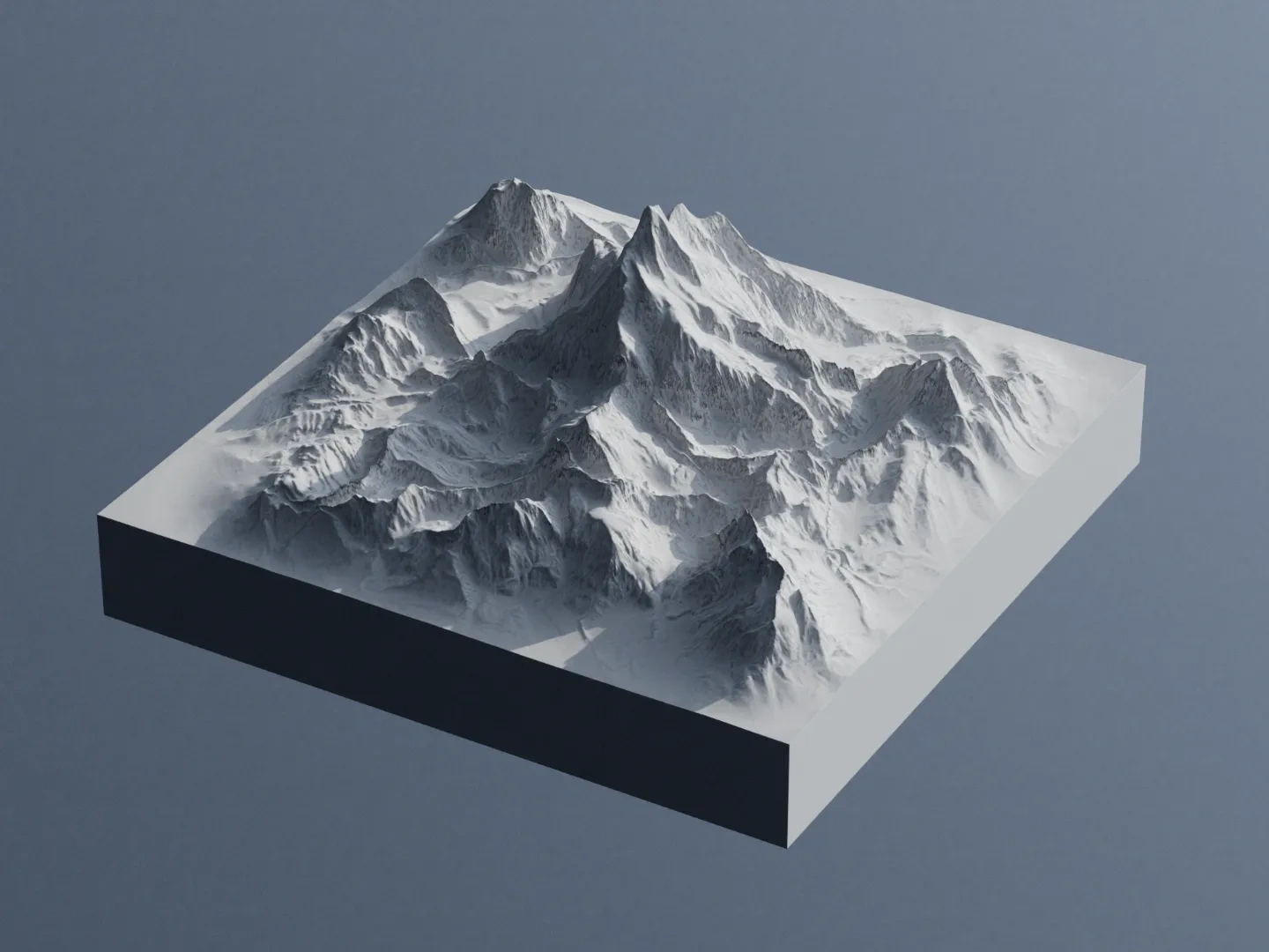 A miniature snow mountain range model, suitable for diffusers, figure ...