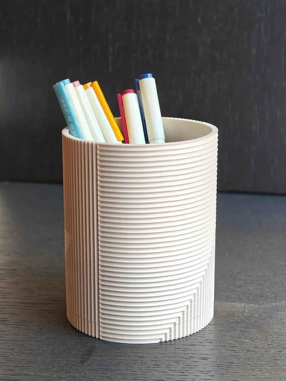 Textured Ripple Pen Holder - Free 3D Print Model - MakerWorld