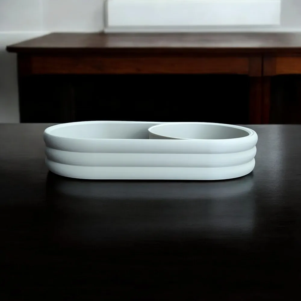 Modern Mid-Century Tray with sliding Coin Bowl by Deltaprints - MakerWorld
