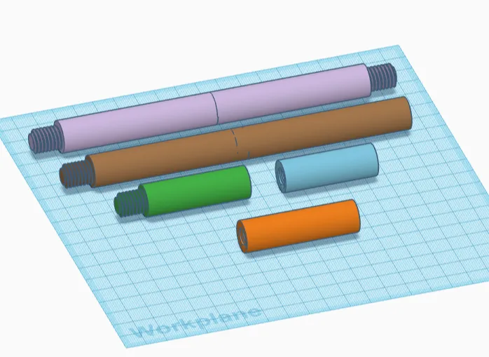 Threaded Rod, Rod Connector and End Caps by LucasReptile - MakerWorld