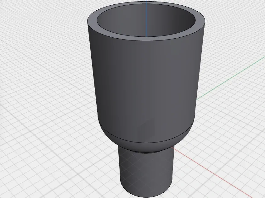 Downpipe adapter - connects a 47mm outer diameter pipe to a 35.5mm ...