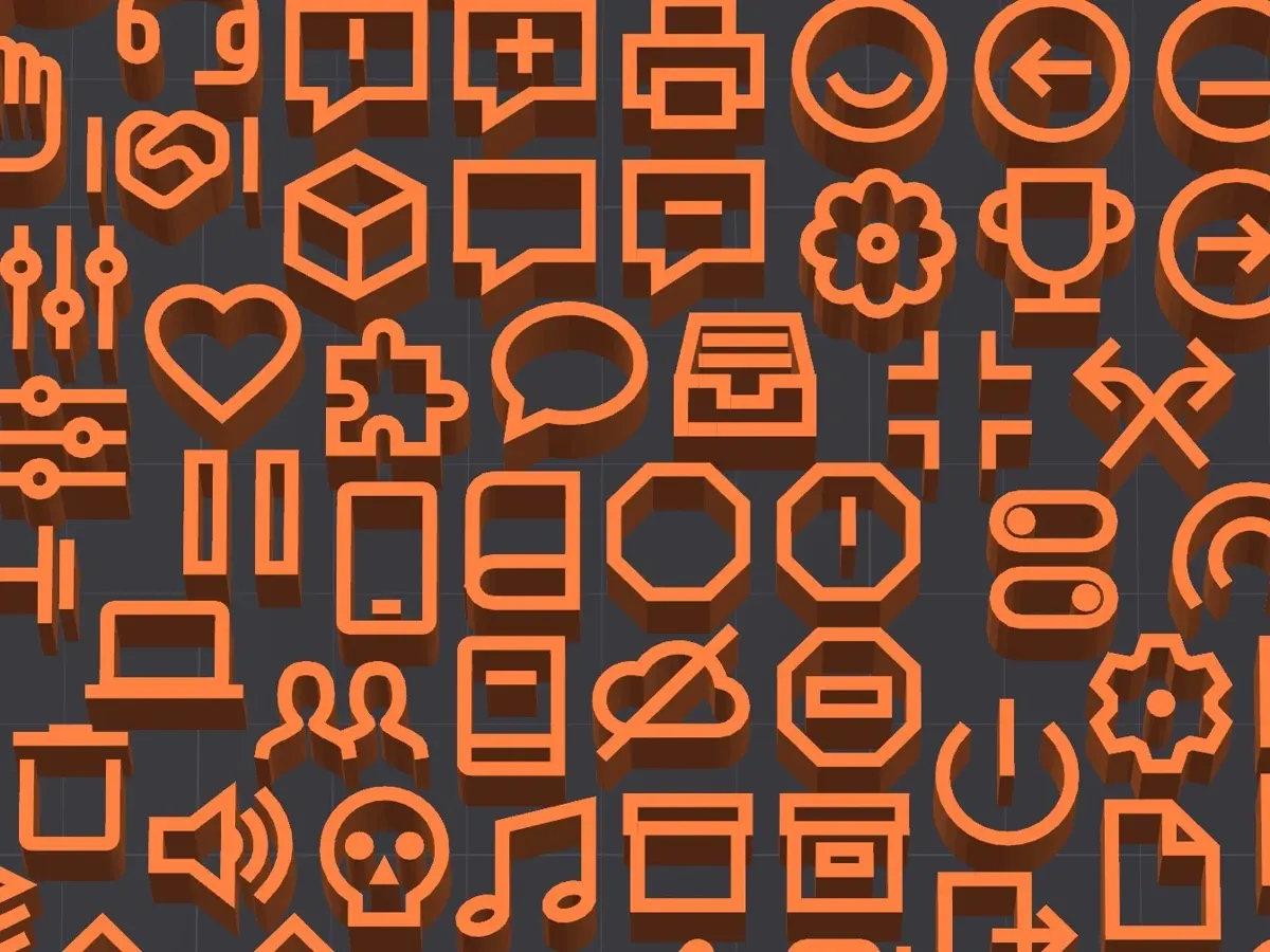 300 icons, embeddable in your own models. - Free 3D Print Model ...