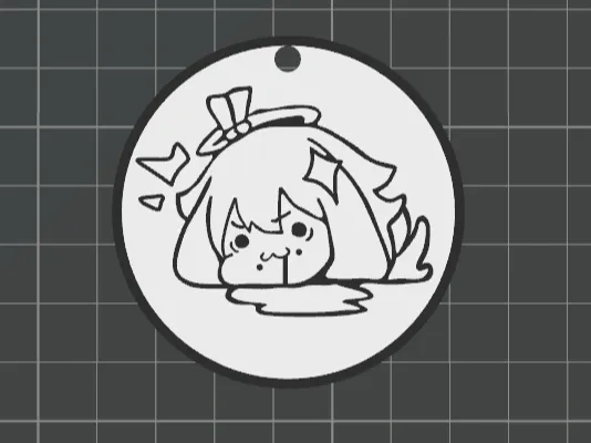 Genshin Impact Paimon Emoticon Drooling Keychain by 木头人 - MakerWorld