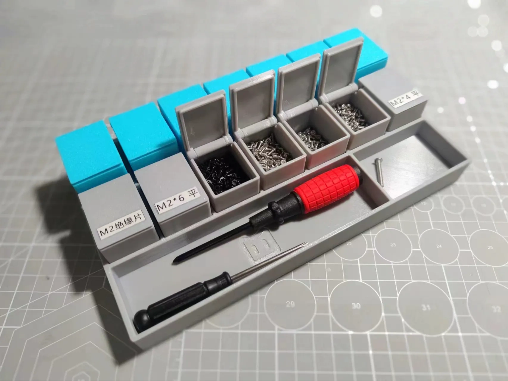 Multipurpose screw component storage box, no hardware needed by Qicamo - MakerWorld