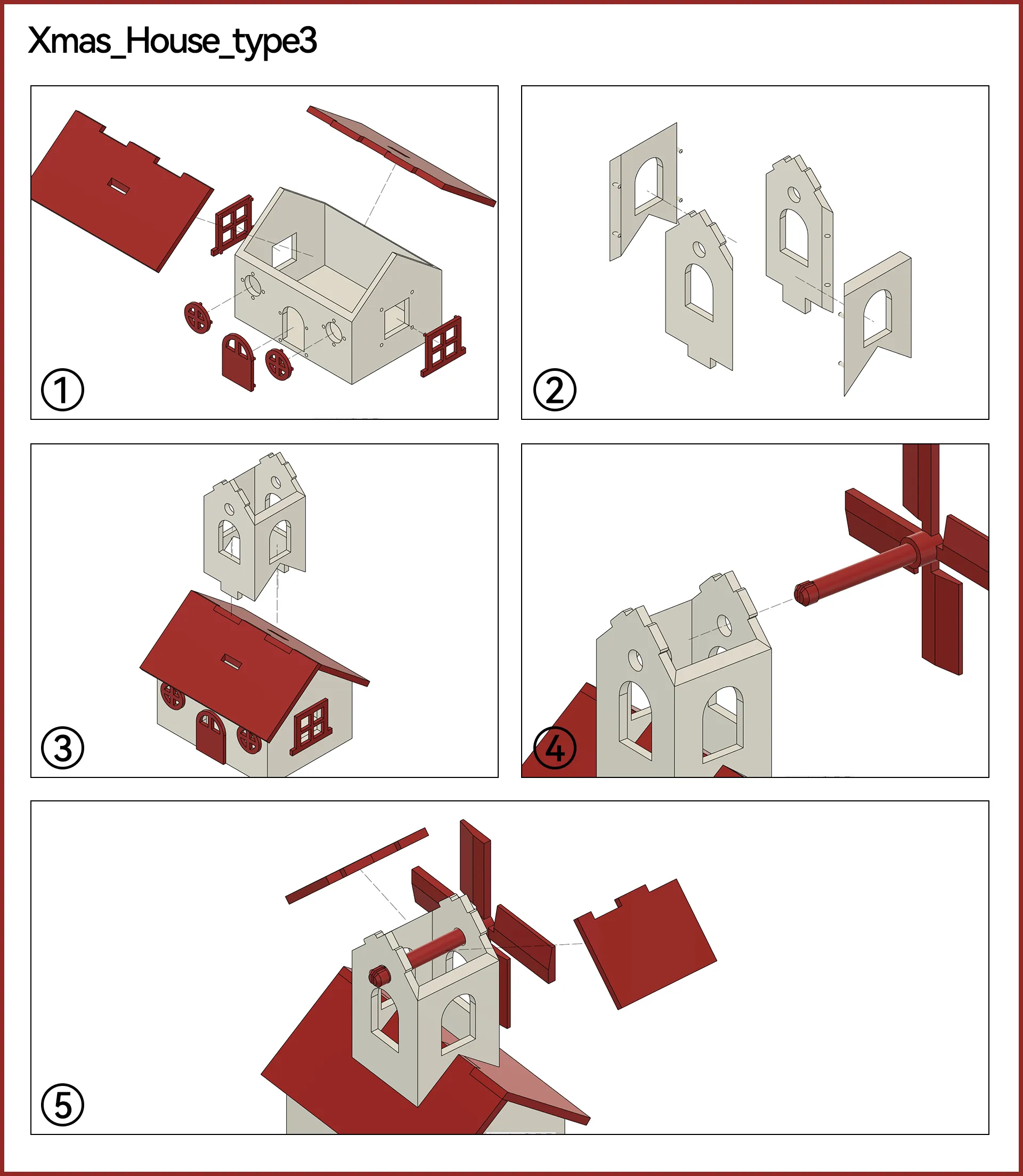 DIY Christmas House Model Kit - Free 3D Print Model - MakerWorld