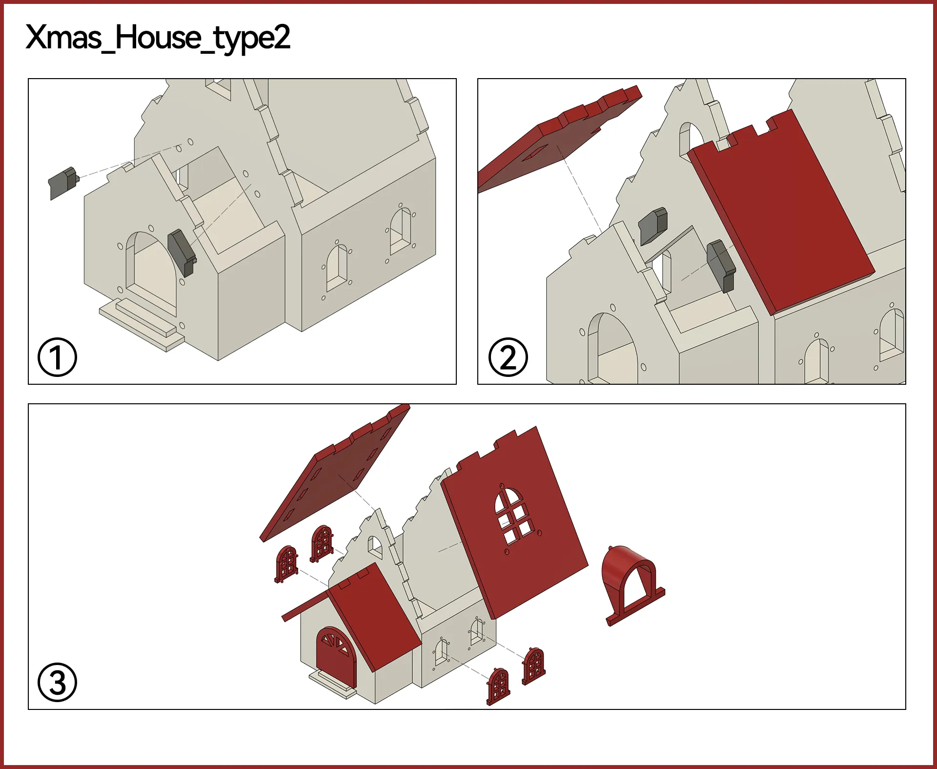 DIY Christmas House Model Kit - Free 3D Print Model - MakerWorld