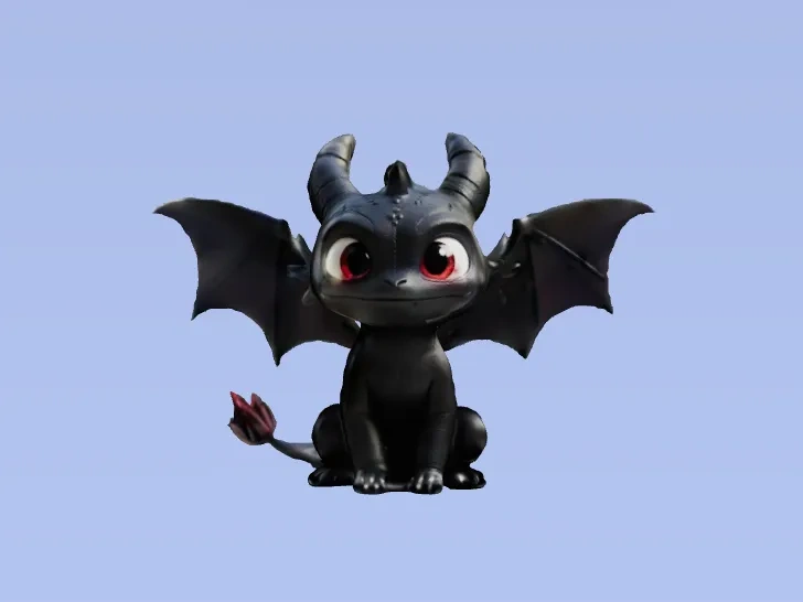 A smiling cute Toothless by xiaoyuMakerWorld: Download Free 3D Models