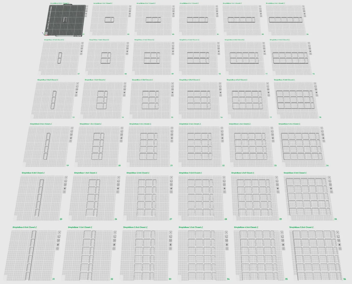 Gridfinity Simple Base, half grid - all sizes by Schmidsfeld MakerWorld ...