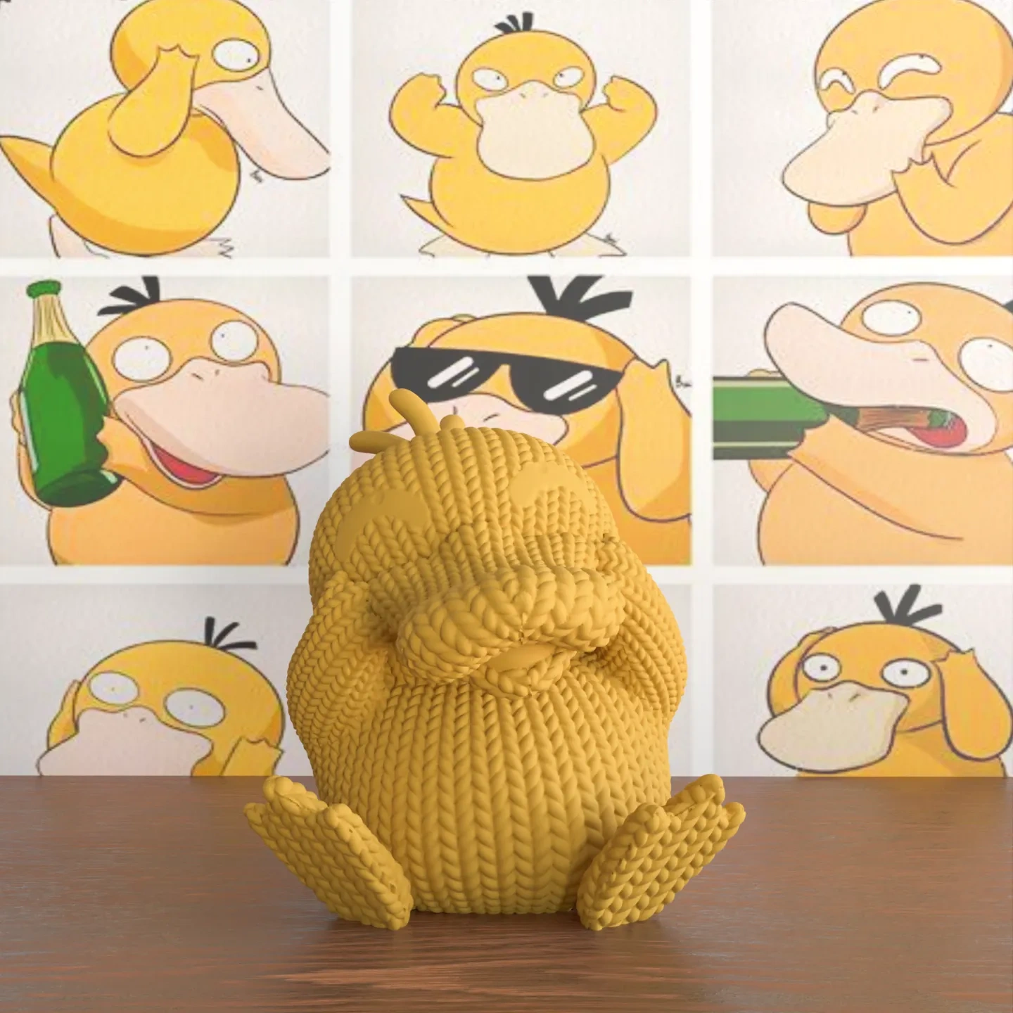 It's getting cold, why not knit a Psyduck? (9.5cm high, 72g) by ...