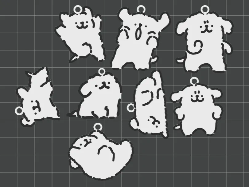 Line Art Puppy Keychain Collection (Maltese) by user_3518280171 ...