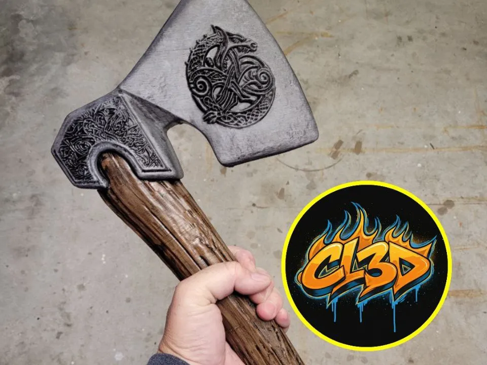 Viking Axe Cosplay / Prop by CL3D PRINTING MakerWorld: Download Free 3D ...