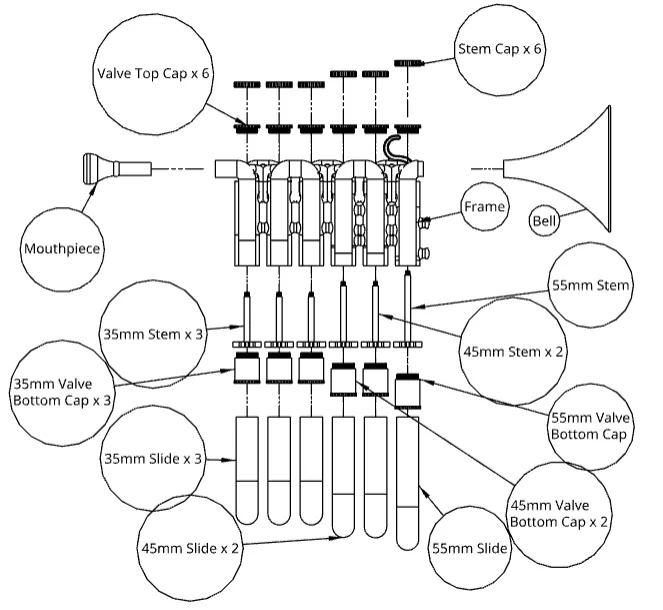 Overly-Complicated Trumpet (3d printed!) - project by GCV3D MakerWorld ...